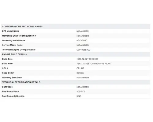 CUMMINS BCII Engine Assembly in UMATILLA, OR $6,500.00 #ENGD1465