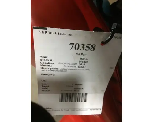 CUMMINS ISX Oil Pan OEM# 3690567 in Holland, MI #70358