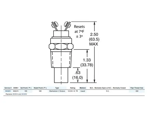 HORTON Thermal Switch Fan Clutch Control OEM# 993605 in Dorr, MI #811-10017