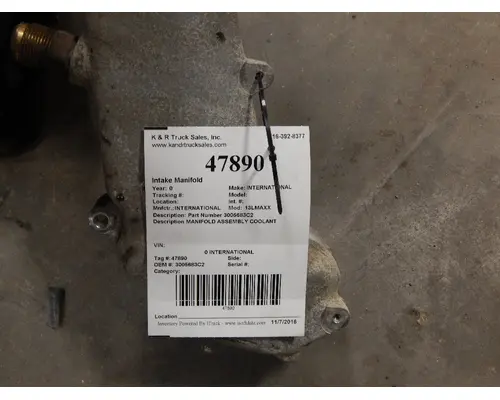 INTERNATIONAL 13LMAXX Intake Manifold OEM# 3005683C2 in Holland, MI #47890