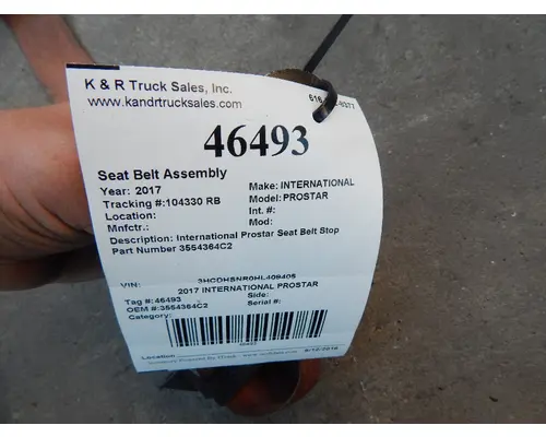 INTERNATIONAL PROSTAR Seat Belt Assembly OEM# 3554364C2 in Holland, MI ...