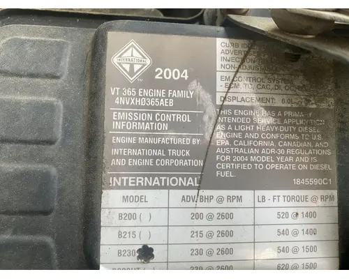 International VT365 Engine Assembly in Elkton, MD $4,500.00 #P-15599