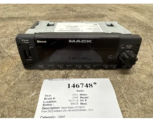 MACK 23728237 Radio OEM# 23728237 in OWENSBORO, KY $174.99 #146748