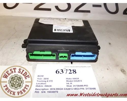 MACK CXU612 ECM (chassis control module) OEM# 21720495-P03 in OWENSBORO ...