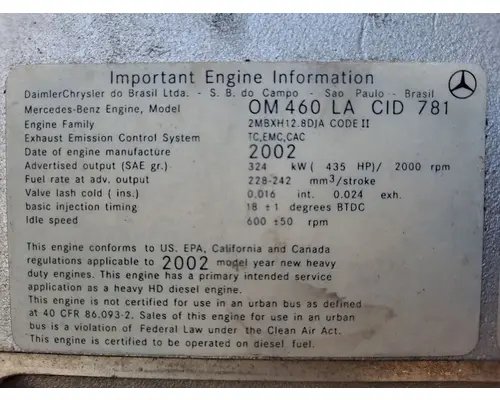 MERCEDES OM470 ENGINE ASSEMBLY in Athens, GA #2164043