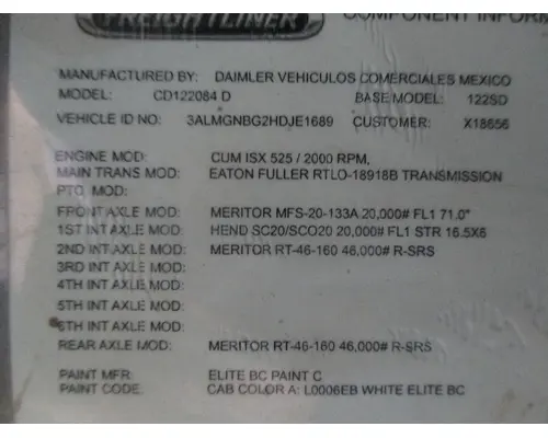 MERITOR RT46-160 Cutoff Assembly in MORRISVILLE, NY $12,000.00 #4346