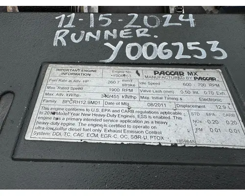 PACCAR MX-13 Engine Assembly OEM# Paccar MX13 EPA 10 in HIALEAH, FL ...