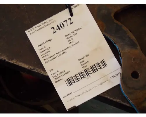 PETERBILT 386 Hood Hinge 1 OEM# L48-6054 in Holland, MI #24072