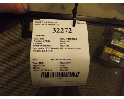 PETERBILT 587 Window in Holland, MI #32272