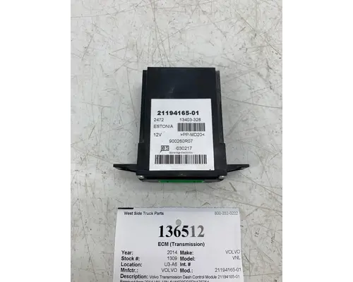 VOLVO 21194165-01 ECM (Transmission) OEM# 2119416501 in OWENSBORO, KY ...