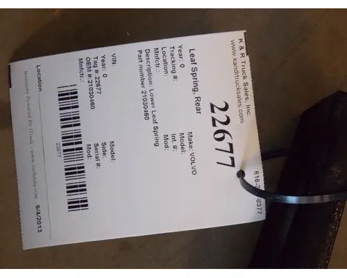 VOLVO Leaf Spring, Rear OEM# 21030460 in Holland, MI #22677